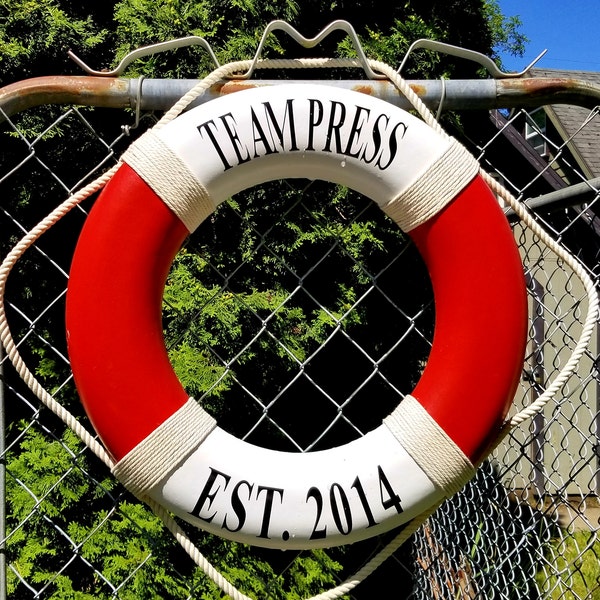 Personalized Life Preserver Ring - Pool Décor - Boat Décor -beach House ...