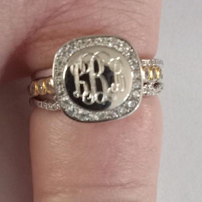 Sterling Silver Monogram Stackable Ring, Sterling Silver Stackable Rings, Sterling Silver Sara ...