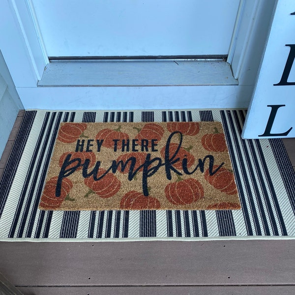 Hey There Pumpkin Doormat, Fall Welcome Mat, Fall Decor, Funny Doormat ...