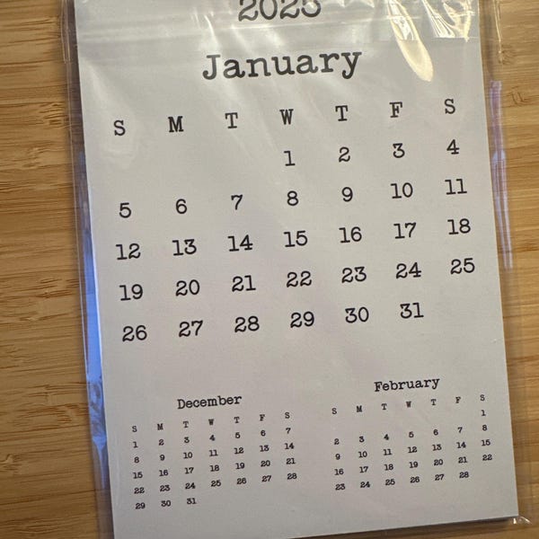 Year at A Glance Cardstock Calendar Double Sided 2024 2026 Start on Any ...
