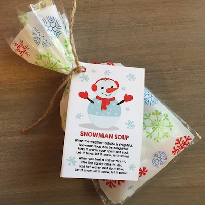 INSTANT DOWNLOAD Snowman Soup Tag, Printable Christmas Activity ...