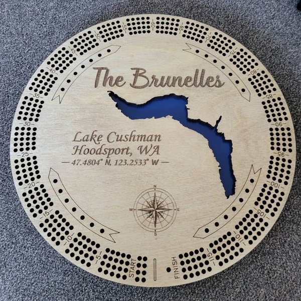 Photo Cribbage Board Gift, Logo, Personalized Round Color Cribbage ...