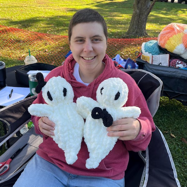ITTY BITTY Baby Boo Ghost / Full Video Tutorial / Finger Knit Ghost ...