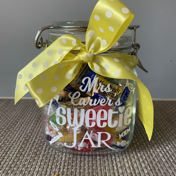 Personalised Sticker/label/decal for Sweet Jar... Add Your Own Name ...