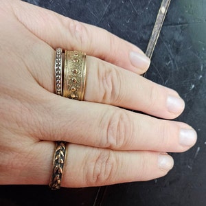 BEADED ROMAN RING 2, Thin Bronze Ring, Mens or Womens Bronze Ring ...