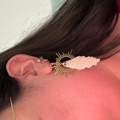 Gold and Opal Ghost Earrings Halloween Polymer Clay Witchy ...