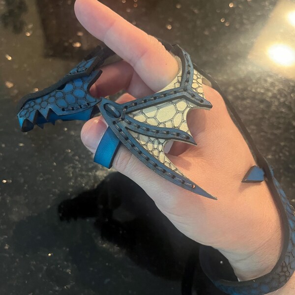 Leather Hand Dragon Cuff - Etsy