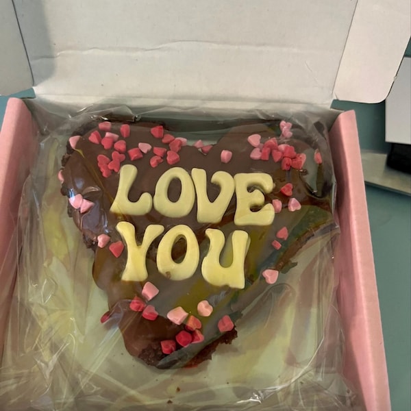Mini Heart Brownie Slab / Postal Brownies / Letterbox Brownies / Love ...