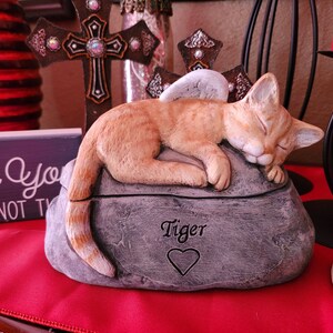 Ceramic Engraved Painted Cat Cremation Urn With Plastic Name | Etsy Canada