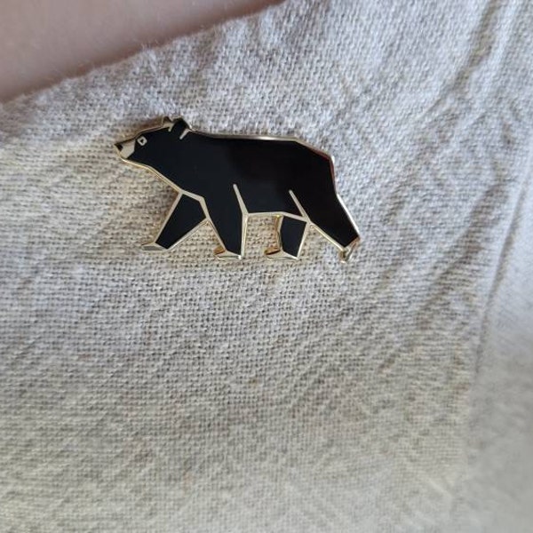 Black Bear Enamel Pin • Hard Enamel, Black Bear Pin, Enamel Pins ...