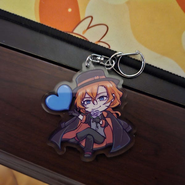 BSD Keychains Dazai, Chuuya, Ranpo, Fyodor, Nikolai, Sigma, Poe ...
