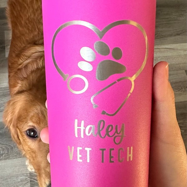 Personalized Veterinarian Tumbler: Engraved Stainless Steel Vet Tech ...