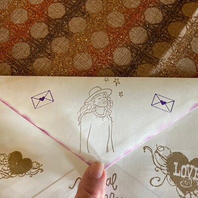 Mini Envelope Rubber Stamp - Etsy