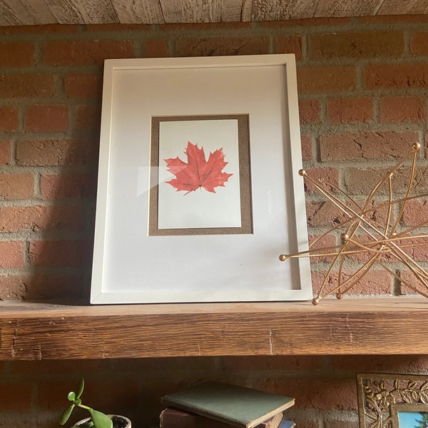 Spring Maple Leaf Wall Art, Watercolor Mapl Leaf Painting, Digital Tree ...