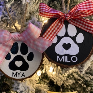 Paw Print Ornaments Paw Print Dog Ornament Christmas Gift | Etsy
