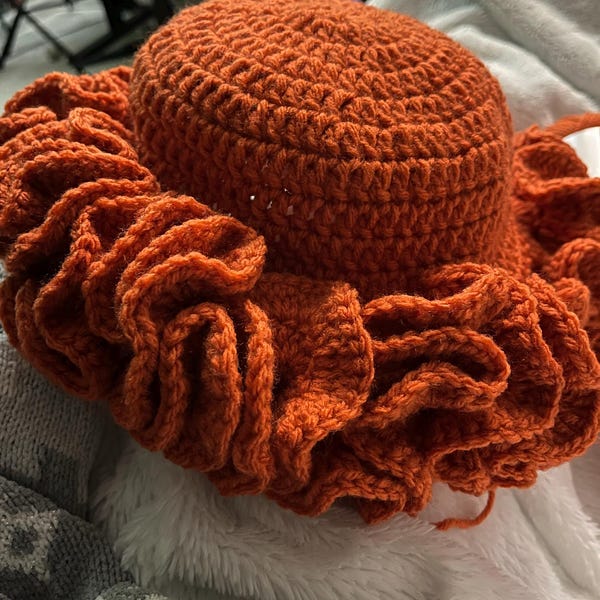 Easy Crochet Ruffle Hat Pattern - Etsy