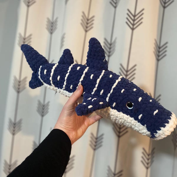 PATTERN: Plush Winslow the Whale Shark With Mouth Pocket and Mini Fish and Shrimp - Crochet ...