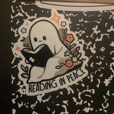 Reading in Peace Ghost Sticker Book Lover Sticker - Etsy