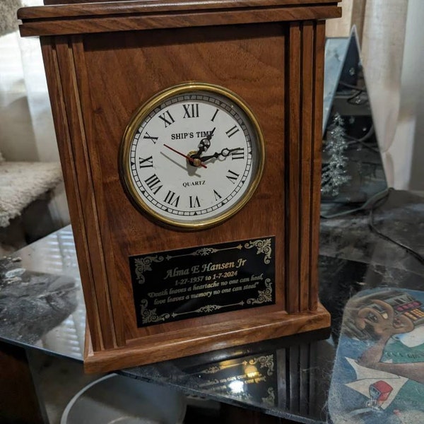 Memorial Mantel Clock Cremation Urn, Adult Size Urns for Human Ashes ...