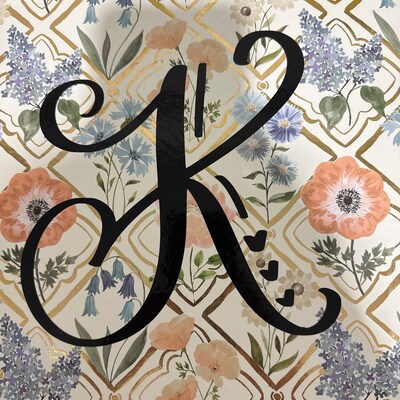 Single Letter Decal, Letter Vinyl Decal, Laptop Decal, Monogram Decal ...