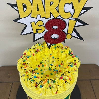 Comic Blurb Cake Topper, Superhero Cake Topper, Batman Cake Topper ...