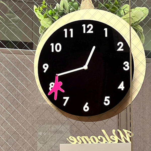Minimalist Wall Clock With CLOCK FACE - Hanging Man - Wall Decoration ...