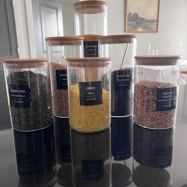 335 Minimalist Black Jar Labels, Stickers for Organizing Pantry ...