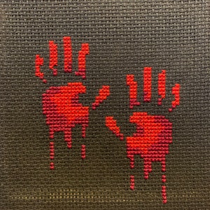 Bloody Handprints Cross Stitch Pattern Horror, Gothic, True Crime ...