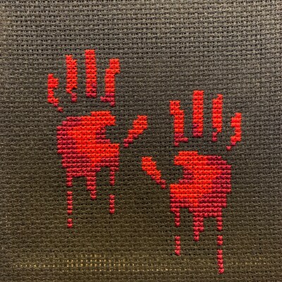 Bloody Handprints Cross Stitch Pattern Horror, Gothic, True Crime ...