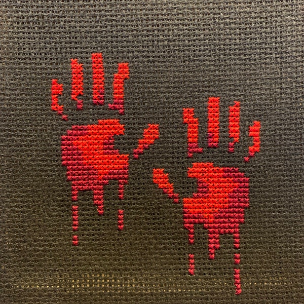 Bloody Handprints ~ Cross Stitch Pattern - Horror, Gothic, True Crime ...