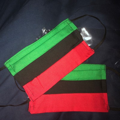 JUNETEENTH PAN AFRICAN Stripe Face Mask Various Sizes. Red, Black and ...