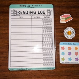 Reading Log Sticker 4.4w X 5.9h Title, Author, and Rating Columns 20 ...