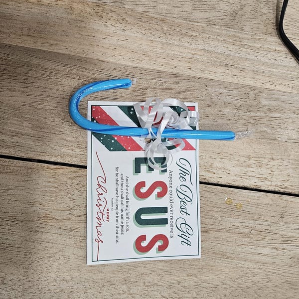 The Best Gift Candy Cane Jesus Christmas Tag Printable | LDS Christian ...