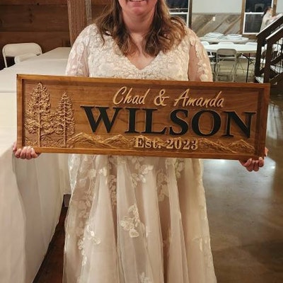 Custom Wood Sign Family Name Sign Last Name Sign Personalized Wedding ...