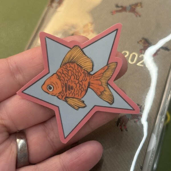 Goldfish Star Sticker | Glossy and Waterproof - Etsy