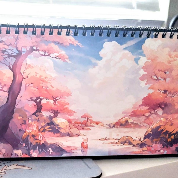 Kawaii Nature Scenes Desk Calendar 2025, Cute 2025 Desk Calendar ...