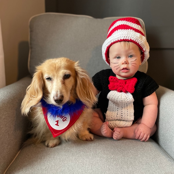 Dr. Seuss Inspired Cat in the Hat Baby Crochet Outfits. Tall Hat ...