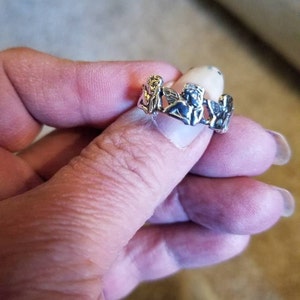 925 Solid Sterling Silver ANGEL Ring-silver Three Angel Ring-baby Angel ...