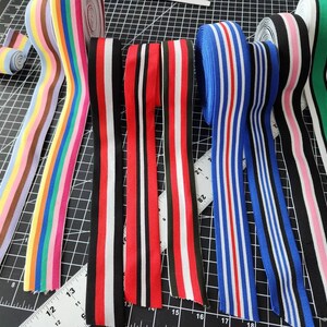 1.5 Inch High Elastic Striped Webbing Elastic Stretch Band Ribbon ...