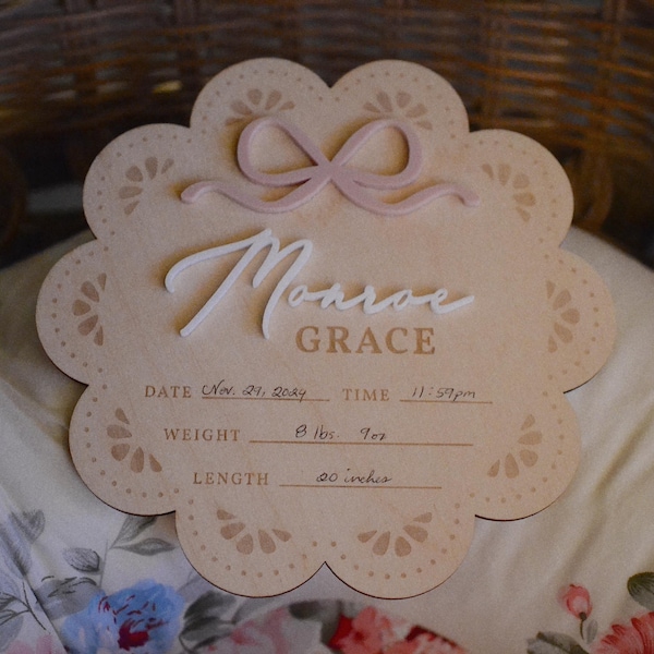 Newborn Announcement Sign Baby Name Announcement Sign Butterfly ...