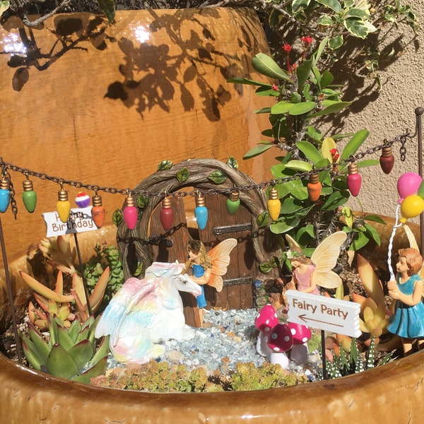 Happy Birthday Sign Miniature, Miniature Cupcake, Fairy Garden ...