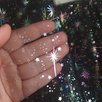 1 Yard 4-way Stretch Midnight Reflective Fabric,iridescent Rainbow ...