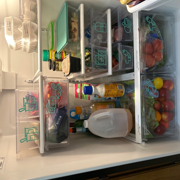 Custom Fridge Drawer Labels | Waterproof Vinyl Kitchen Organization ...