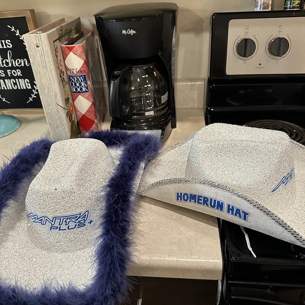 College Themed Glitter Cowboy Hat | Customizable Cowgirl Hat Made to ...