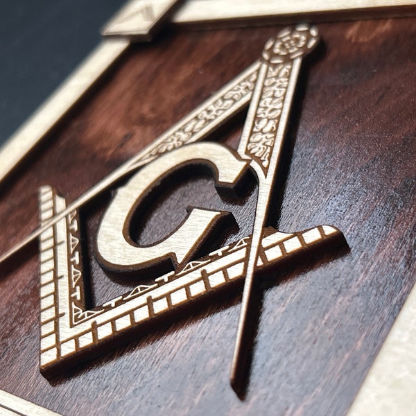 Masonic Plaque - Custom Wood Engraved - Etsy