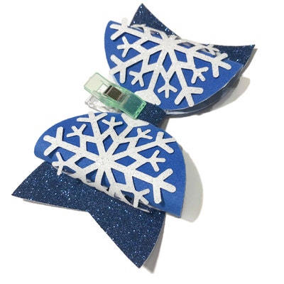Christmas Snowflake Bow Template, Lace Bow SVG, Frozen Hair Bow PDF ...