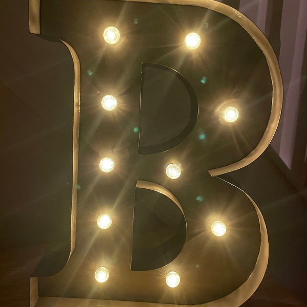 LED Carnival Circus Light up Alphabet Letter B - All Metal Large 33 Cm ...