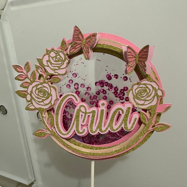 Rose Cake Topper SVG, Floral Topper Svg, Birthday Cake Topper ...