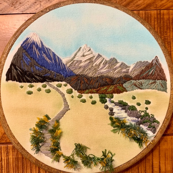 Taj Mahal Embroidery Pattern | Landscape Embroidery Taj Mahal India ...