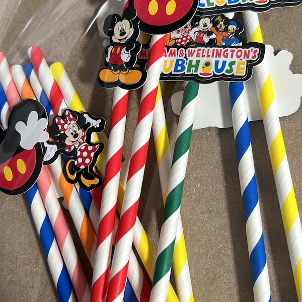Mickey Mouse Clubhouse Paper Straws-12pcs - Etsy